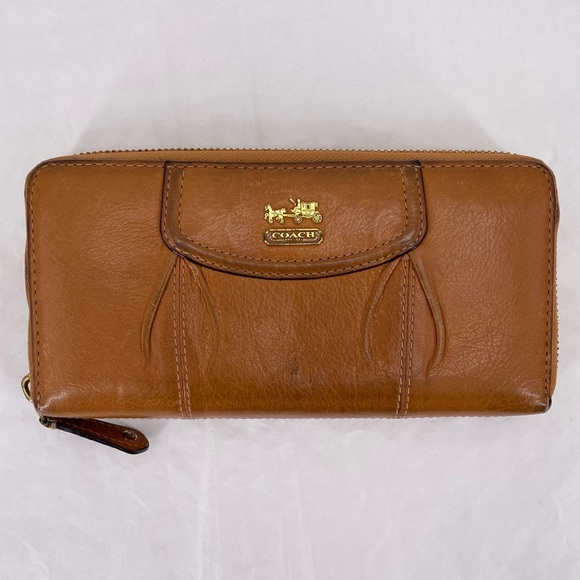 Coach | Bags | Coach Brown Leather Accordion Wallet | Poshmark